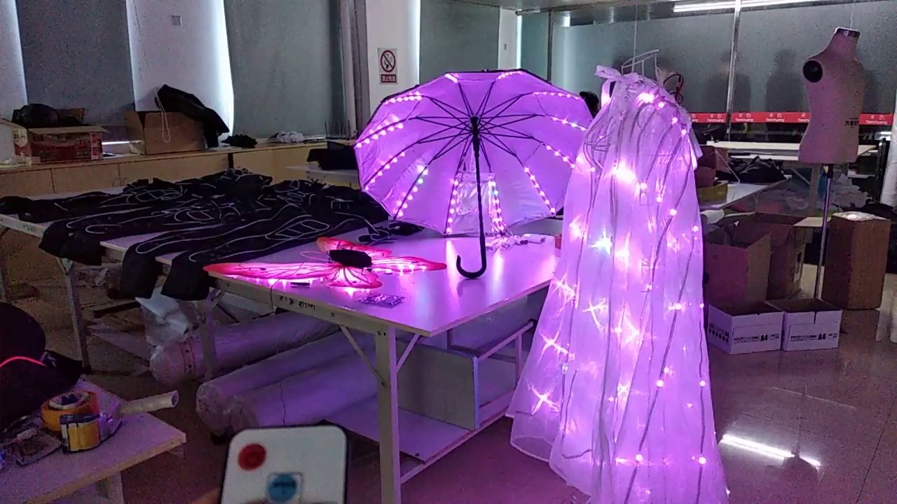 LED Handle Umbrella with White Light Colorful Lighting, LED Butterfly ...