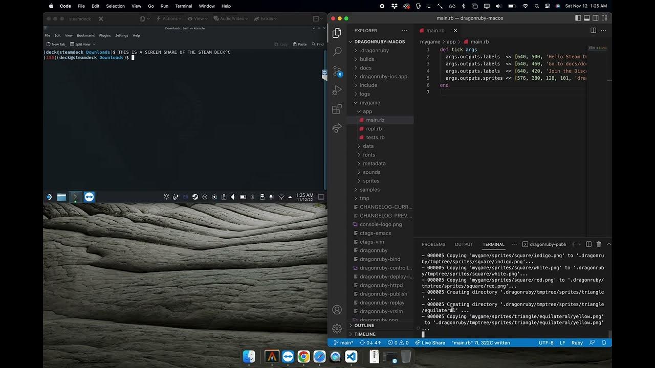 DragonRuby Game Toolkit - Remote hot-load on the Steam Deck - YouTube