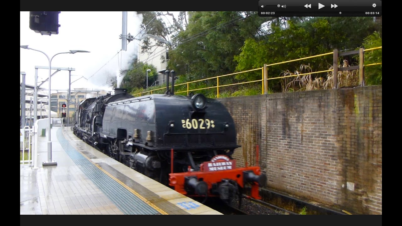 Australian Steam Locomotives - Garratt 6029 arrives at Gosford - YouTube