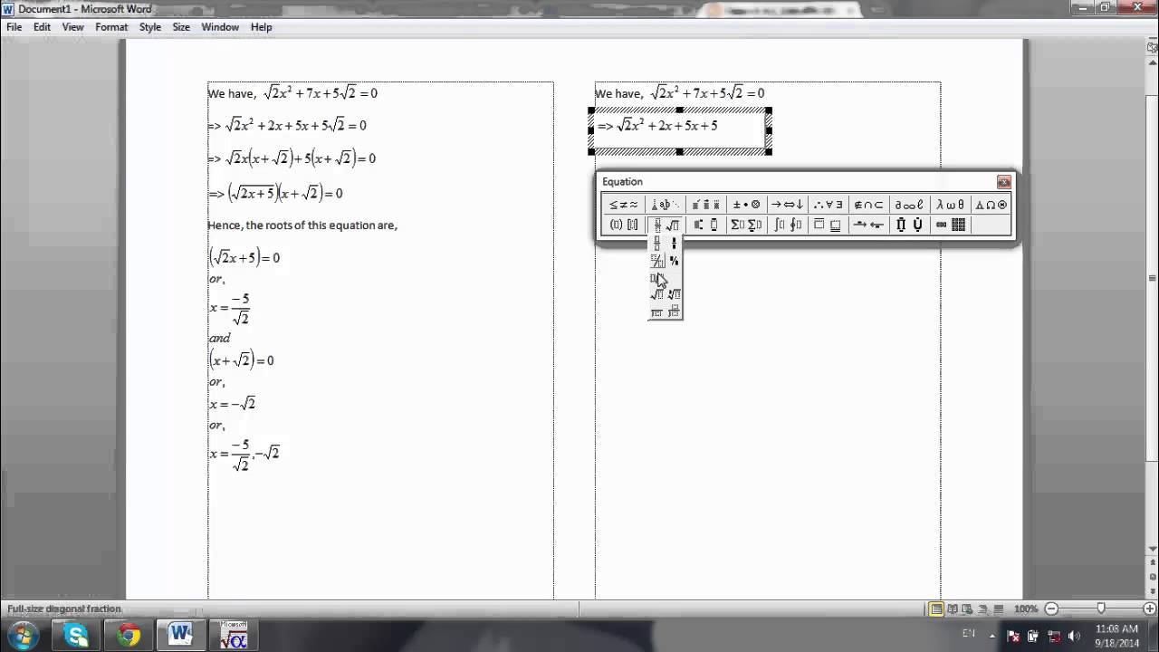 ms word part- 12: writing math, equation - YouTube