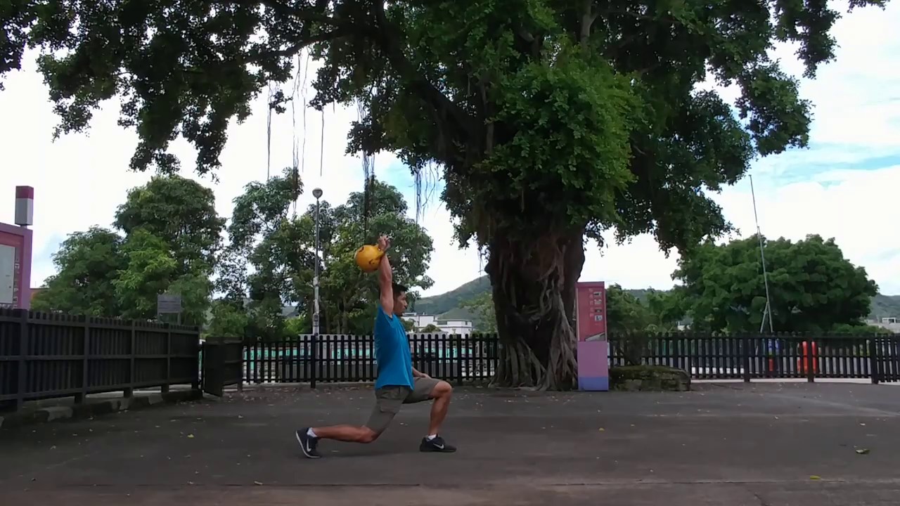 Alternating clean to push press-lunge complex - YouTube