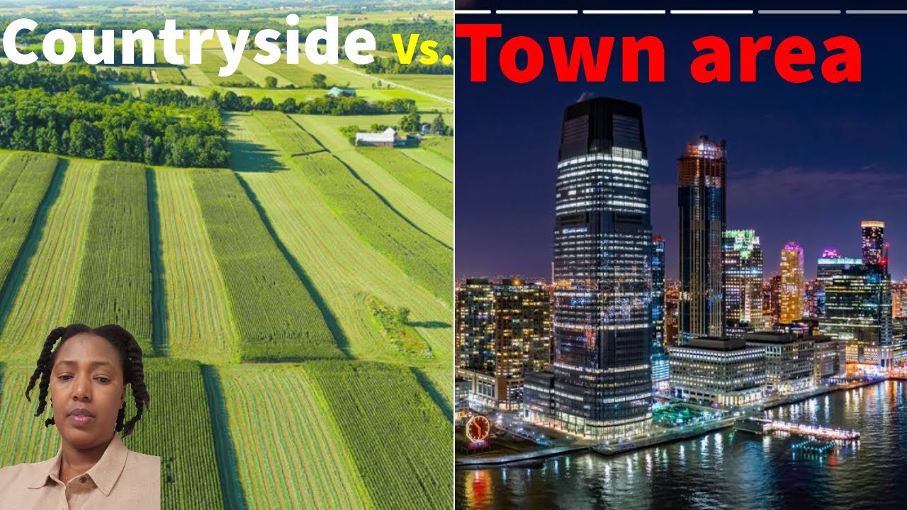 Pretty view of american countryside compared to town area, PA ...
