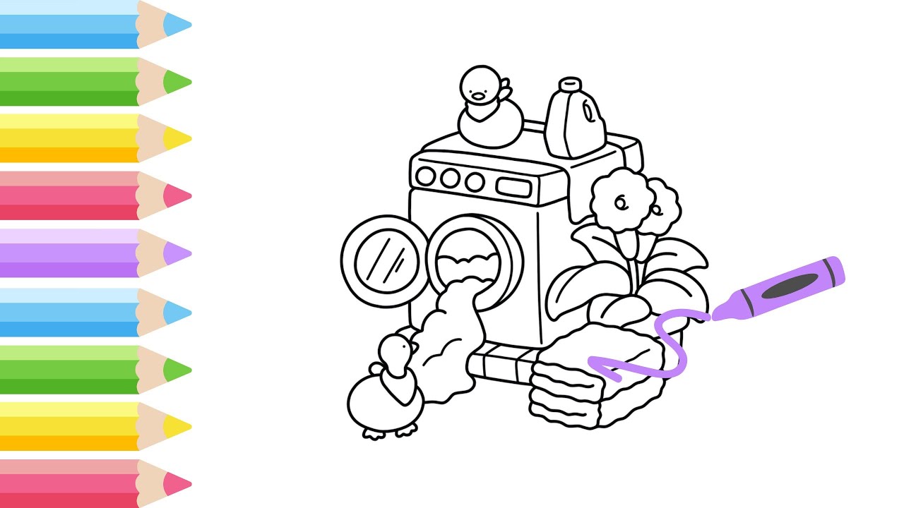 Colorful Washing Machine Fun – Let's Color Together | Learn Colors with ...