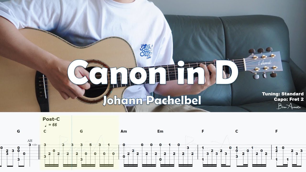 Canon in D - Johann Pachelbel / Fingerstyle Guitar / Tabs + Chords ...