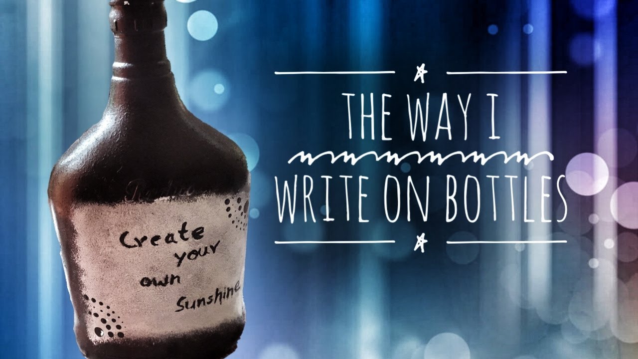 HOW I WRITE ON BOTTLE| EASY 3 MINUTES BOTTLE ART - YouTube