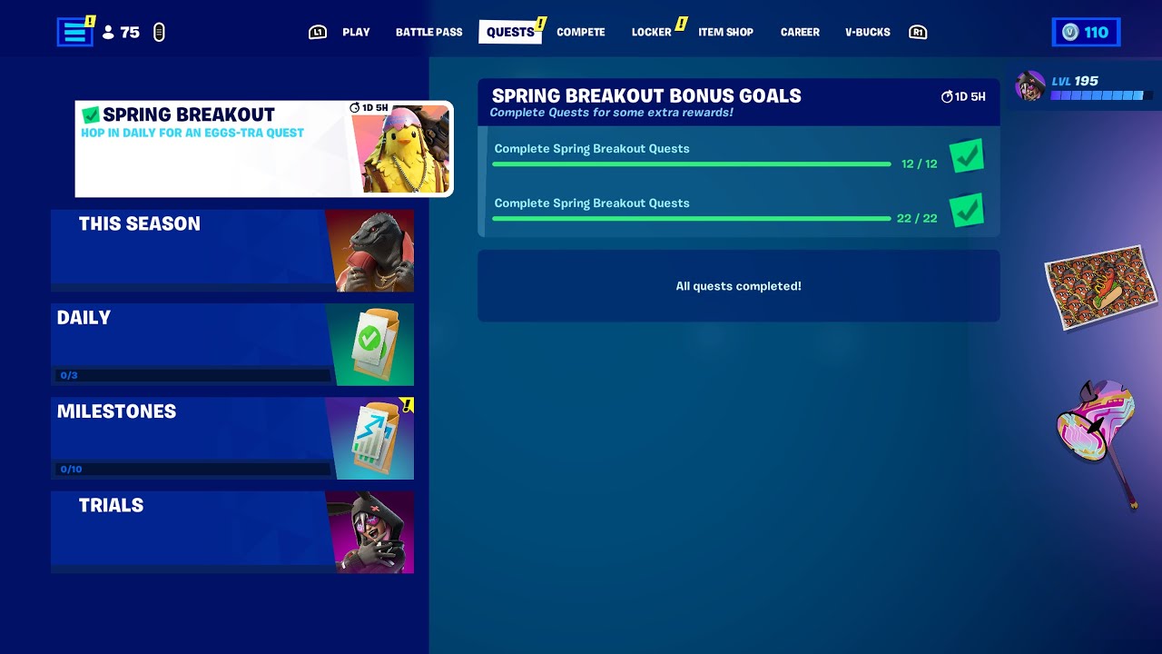 Fortnite - How To Complete ALL Spring Breakout Daily Quests - YouTube