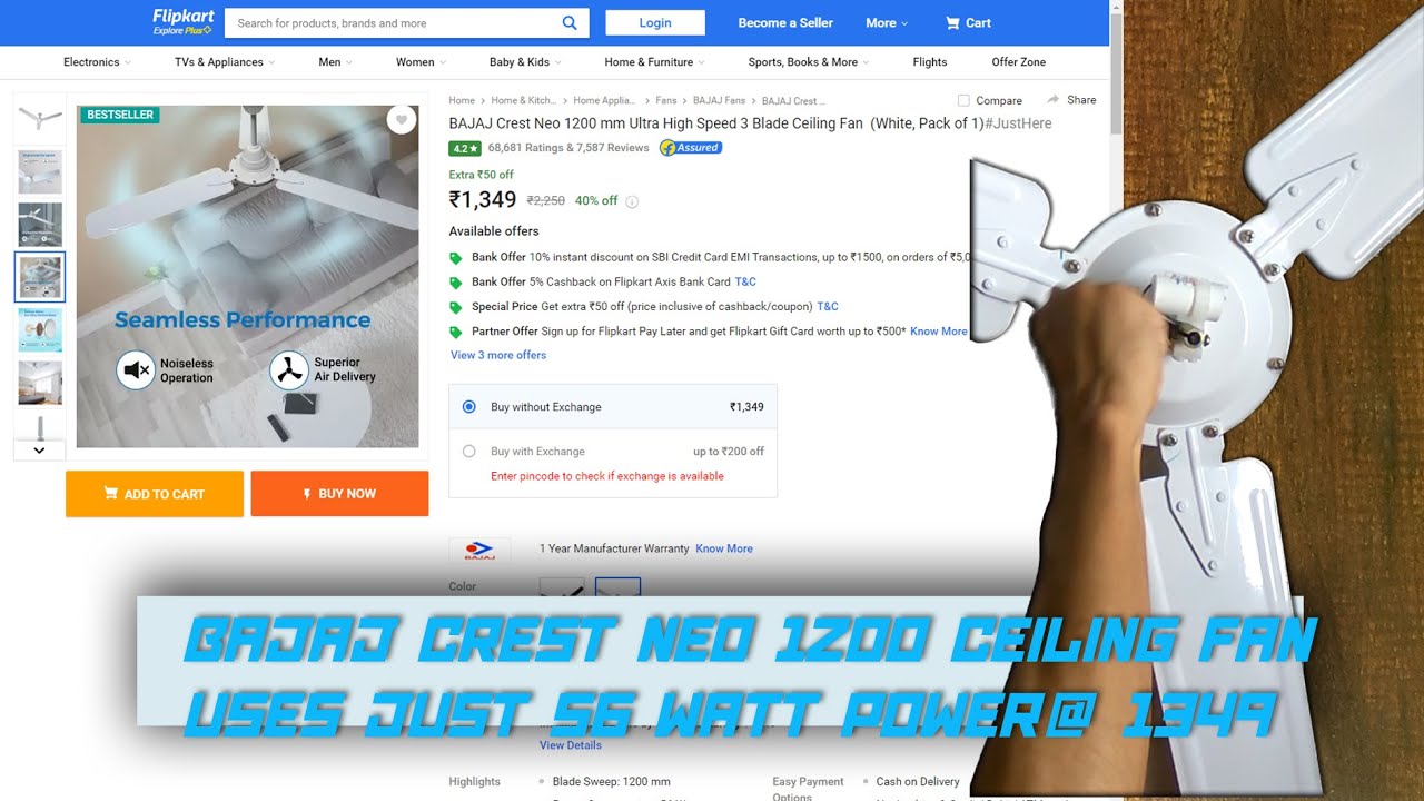 THIS CHEAP CEILING FAN CONSUMES ONLY 56 WATT | Bajaj Crest Neo 1200 mm ...