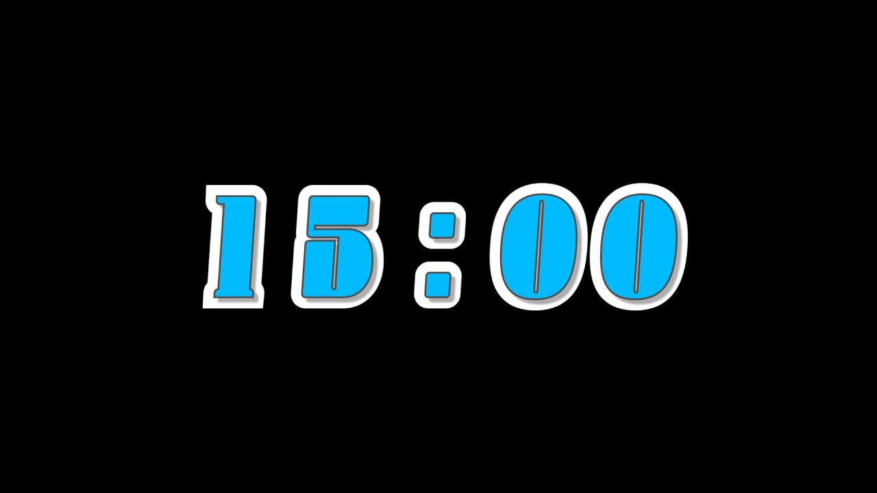 15 Minutes Countdown Timer with Alarm & Time Markers / Chapters - Blue ...