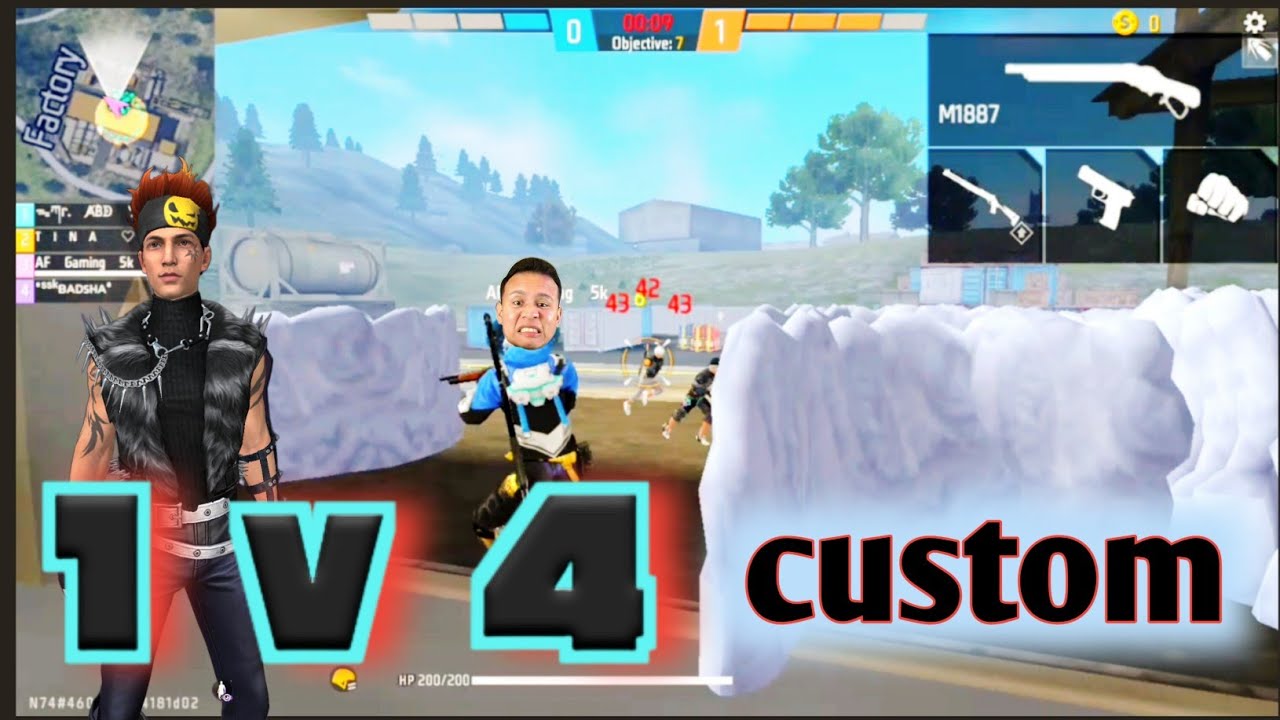 Free Fire 🔥 1v4 Custom Match || Funny Video 🤣 - YouTube