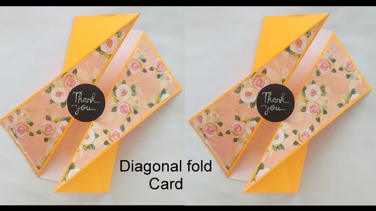 DIY Diagonal fold card tutorial - YouTube