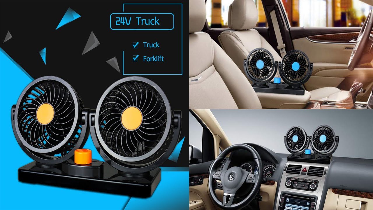 12V 24V 360 Degree All Round Adjustable Car Auto Air Cooling Dual Head ...
