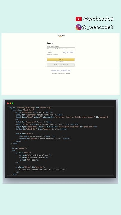 Amazon Log In page clone | HTML CSS TUTORIALS | WEB CODE #htmlcss # ...