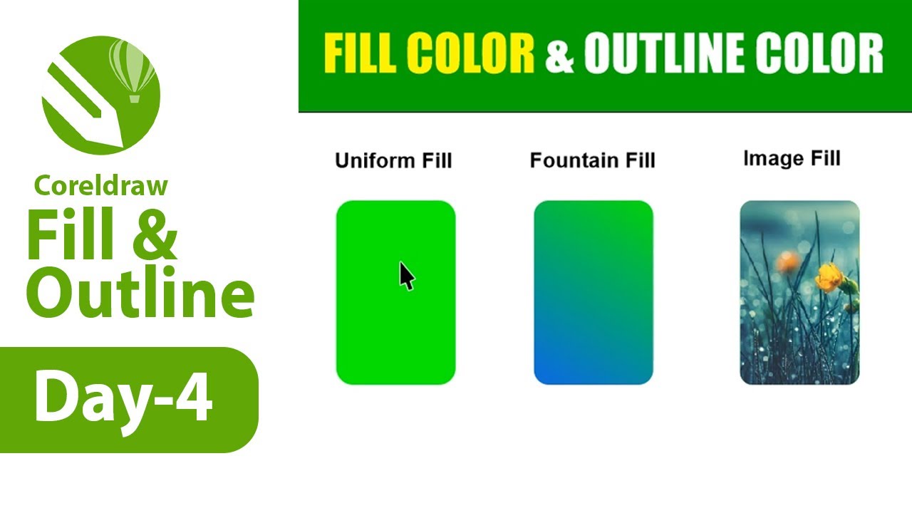 CorelDraw Tutorial || Shape Fill & Outline || Day - 4 - YouTube