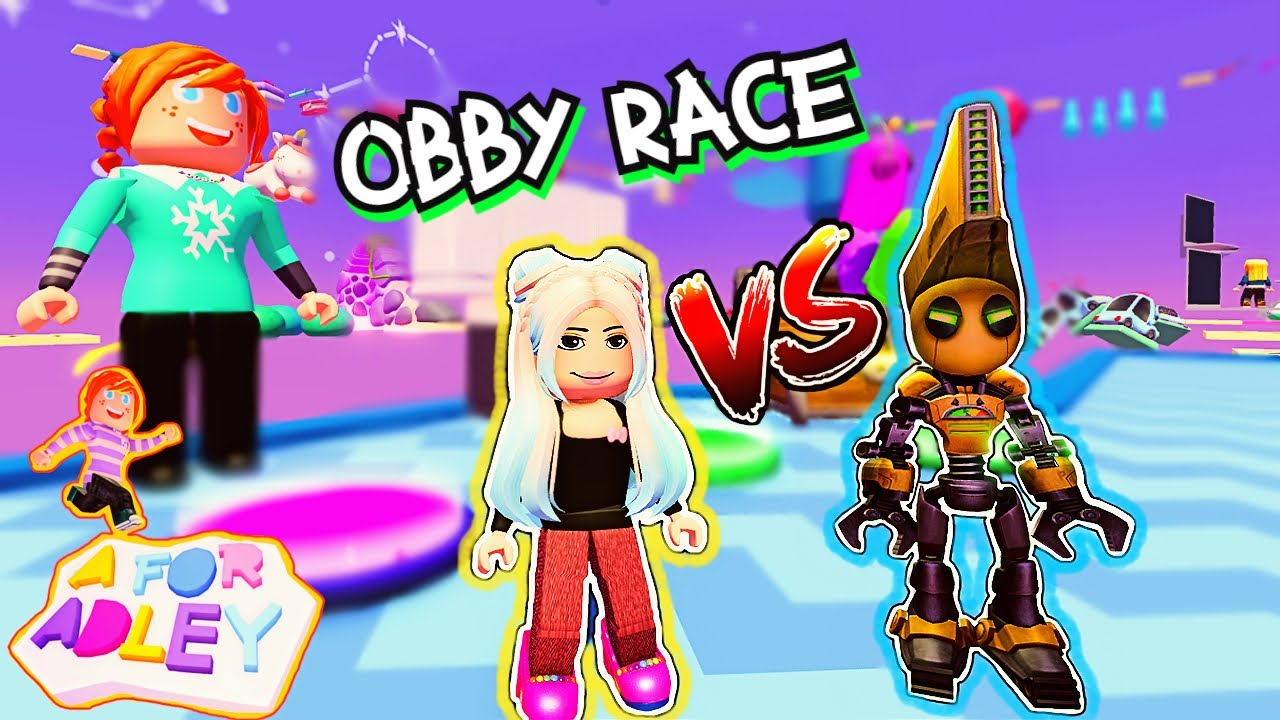 Roblox Obby Race - Mia vs Robot in A for Adley Challenge! - YouTube