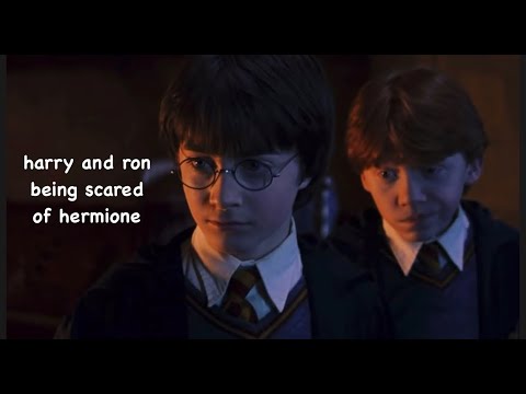 harry and ron being scared of hermione for 2 minutes straight - YouTube