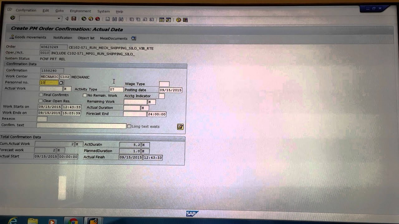 Entering Time Confirmation to a WO - YouTube