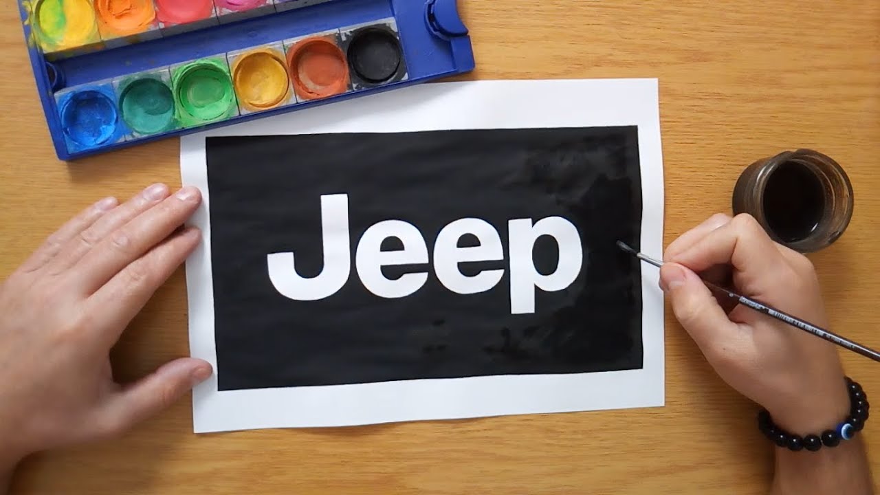 How to draw a Jeep logo - YouTube