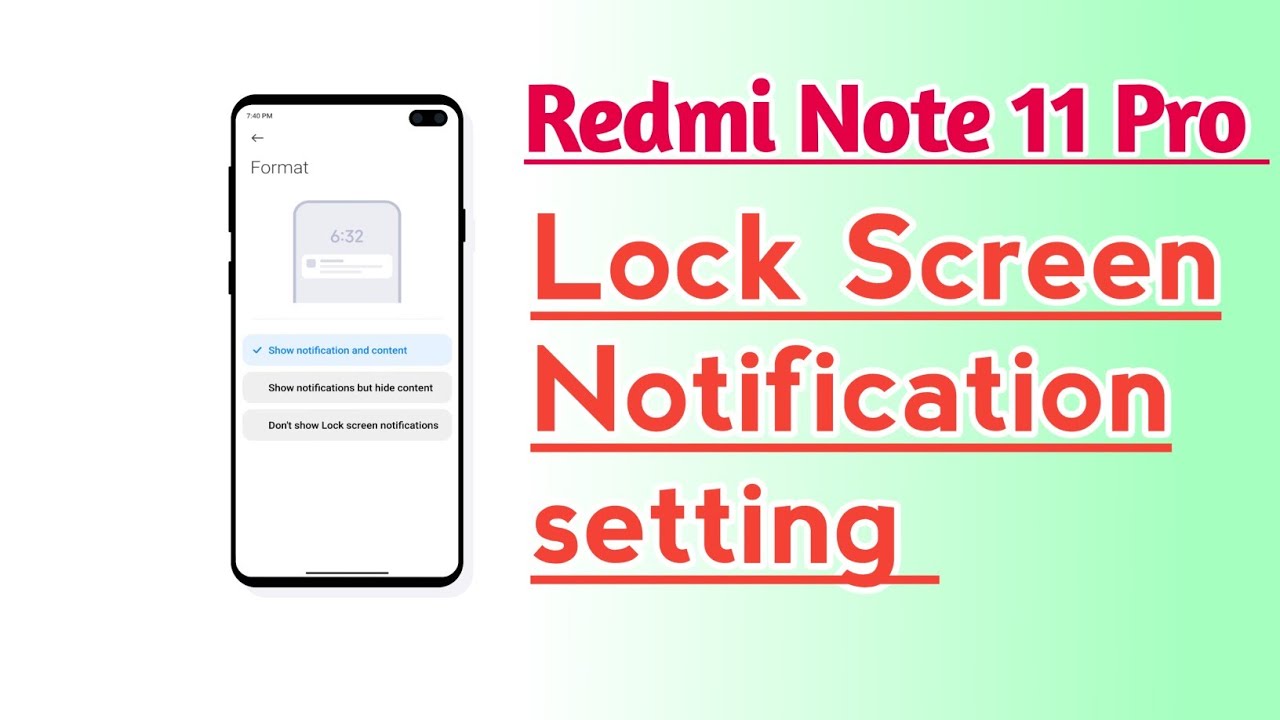 Redmi Note 11 Pro Lock Screen Notification setting - YouTube