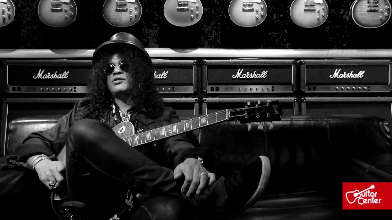 Slash: At Guitar Center, Fat Strings and Simple Effects - YouTube