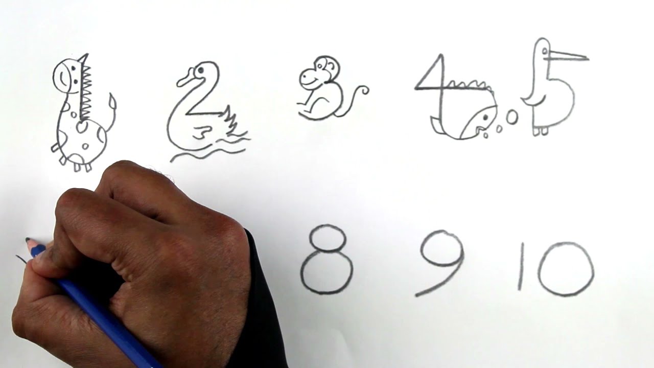 1 to 10 numbers easy drawing for kids - YouTube