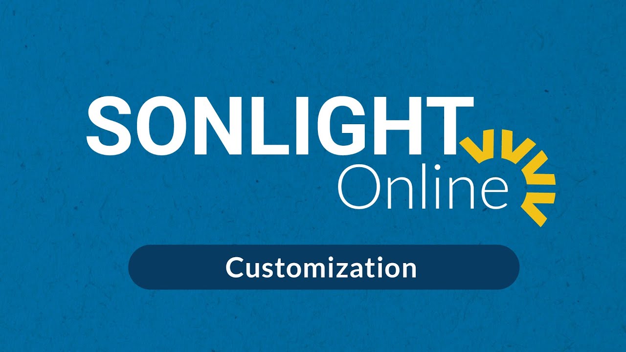 Sonlight Online Customization - YouTube
