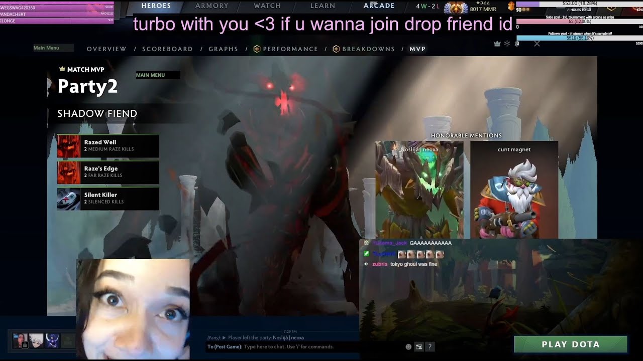 ZXC Ghoul Dead Inside - Insane Dota 2 Girl - YouTube