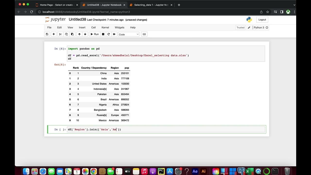 Pandas شرح مكتبه _ Selecting data 2 _ Video 4 - YouTube