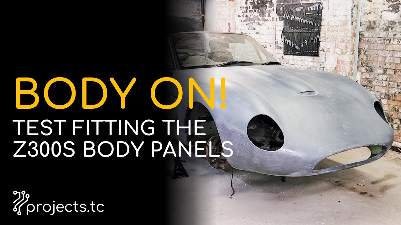 Z300S EV: Retro electric car conversion - body kit test fit - YouTube