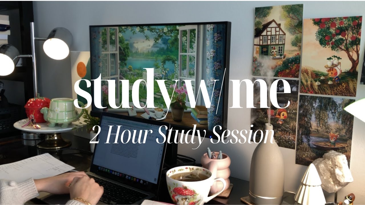 2 Hour Study with Me, no breaks, lofi music to study to, real time study, spring lofi, study ...