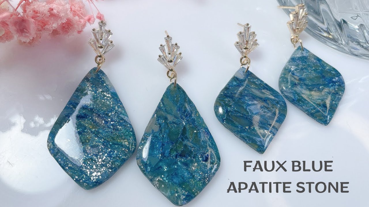 Crafting Faux Blue Apatite Stone From Scrap Polymer Clay | How to make ...