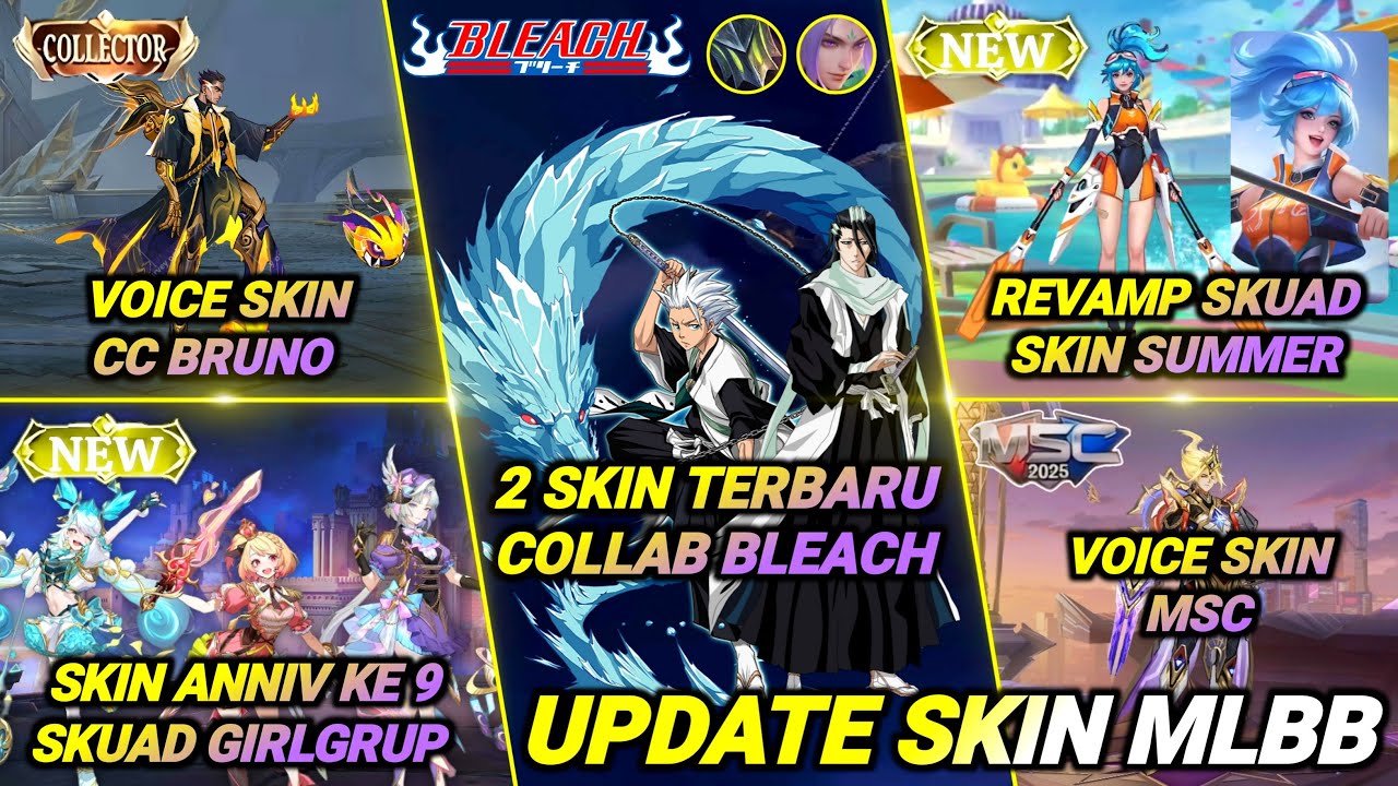 TERKONFIRMASI MLBB X BLEACH, REVAMP FANNY, SKIN SKUAD ANNIVERSARRY ...