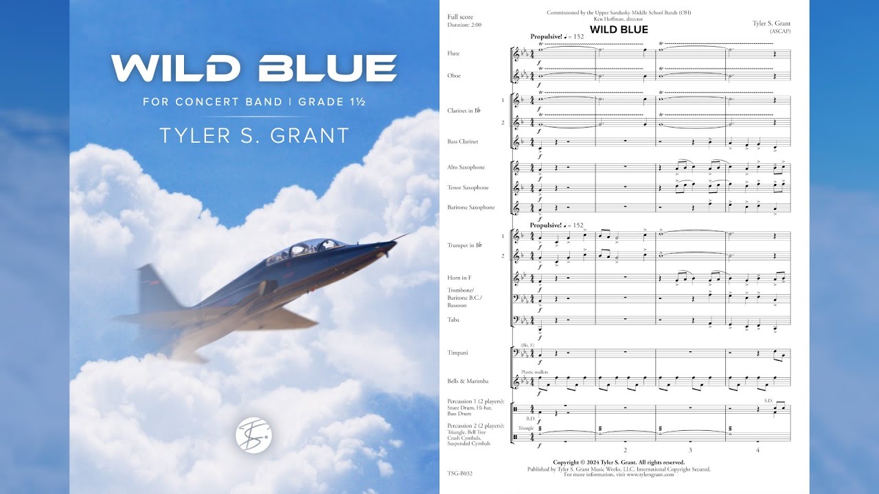 WILD BLUE by Tyler S. Grant (Gr. 1.5, Concert Band) | Recorded by The ...