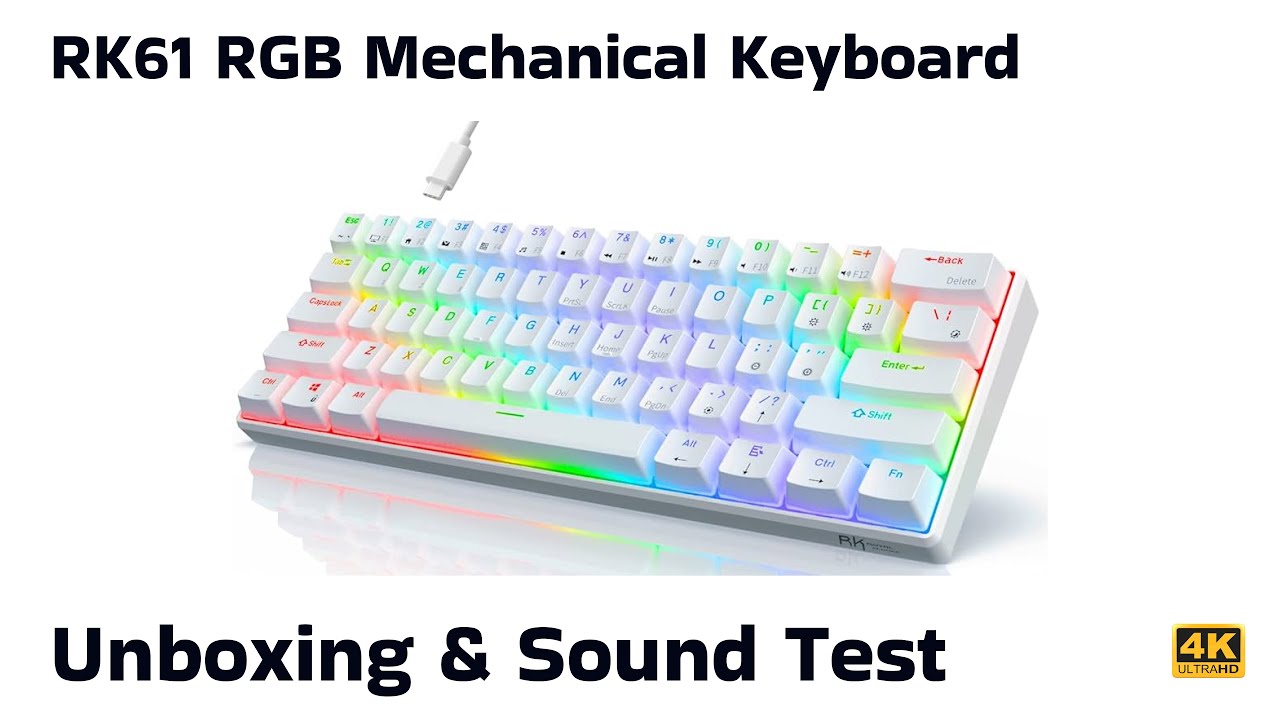 RK61 RBG Mechanical Keyboard Unboxing | ASMR | Raw sound | Sound test # ...