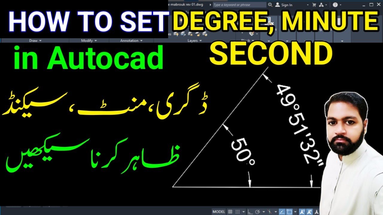 how to set a dimension degree, minute and second in AutoCAD. - YouTube