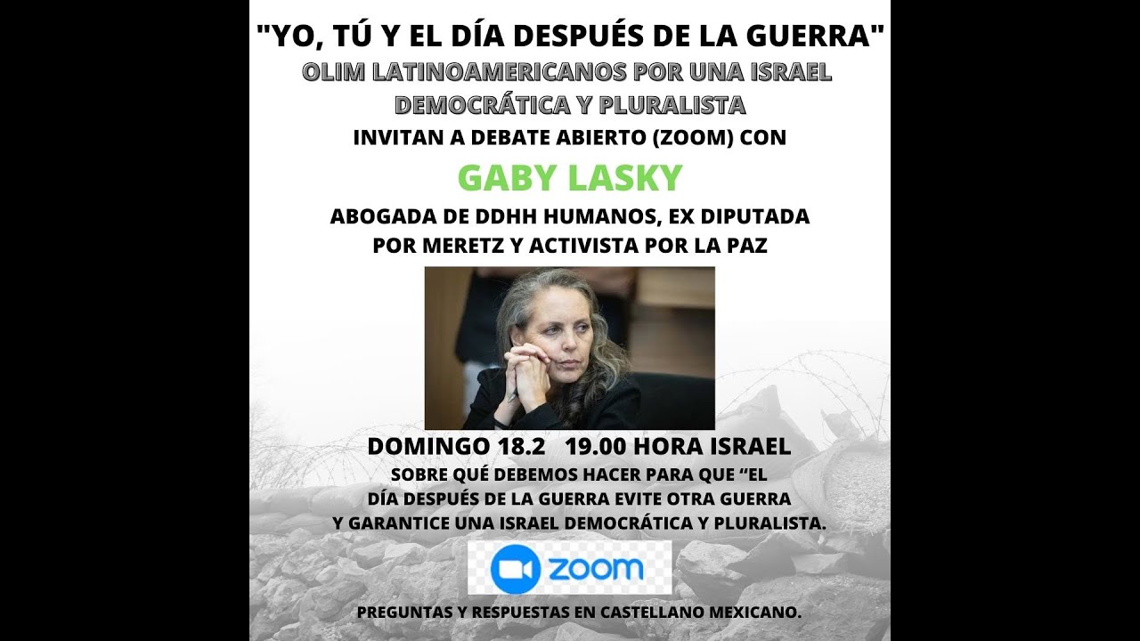 "Yo, tú y el Día Después de la Guerra" Encuentro por Zoom con Gaby ...
