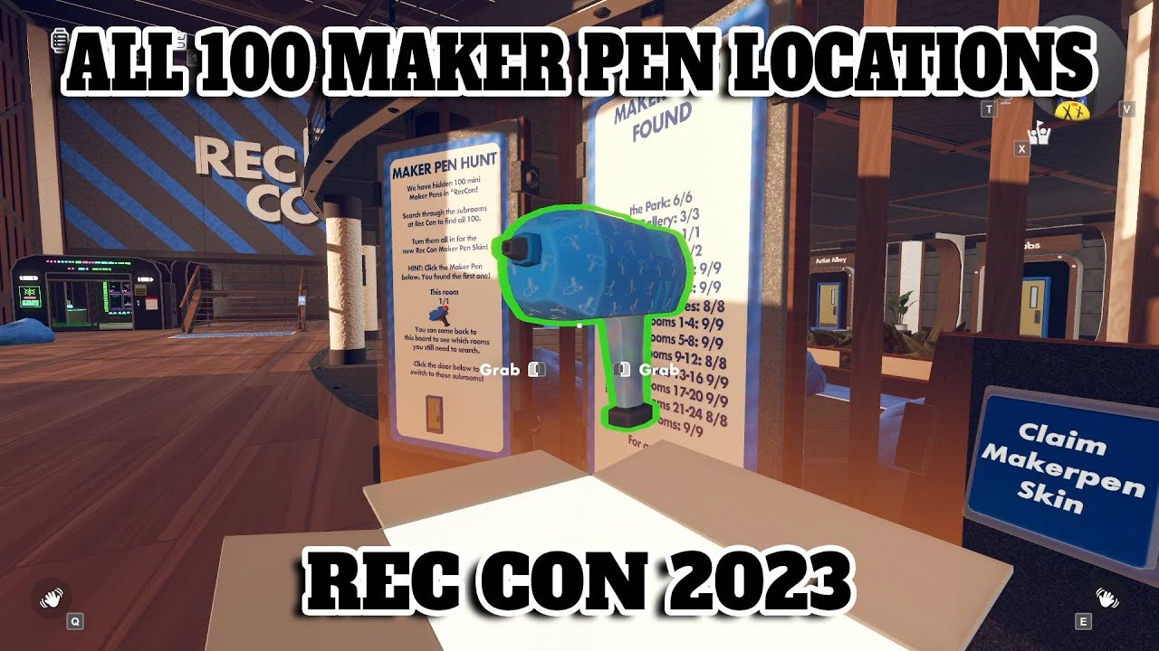 All 100 Maker Pens In Rec Con 2023 (Timestamps) (Rec Room) - YouTube