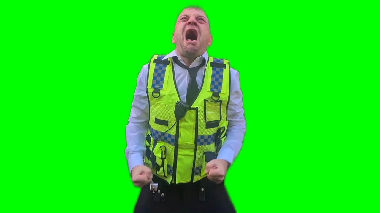 Police officer crying green screen (pink screen) - YouTube