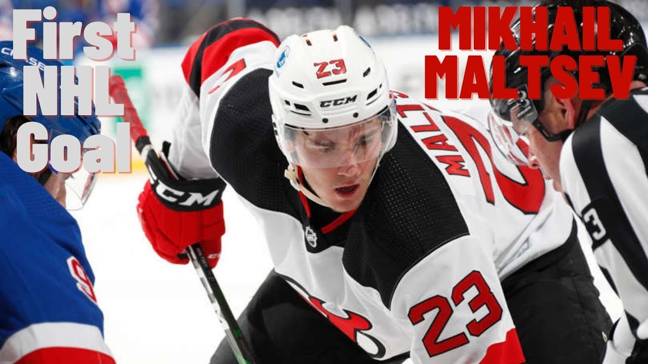 Mikhail Maltsev #23 (New Jersey Devils) first NHL goal Feb 16, 2021 ...