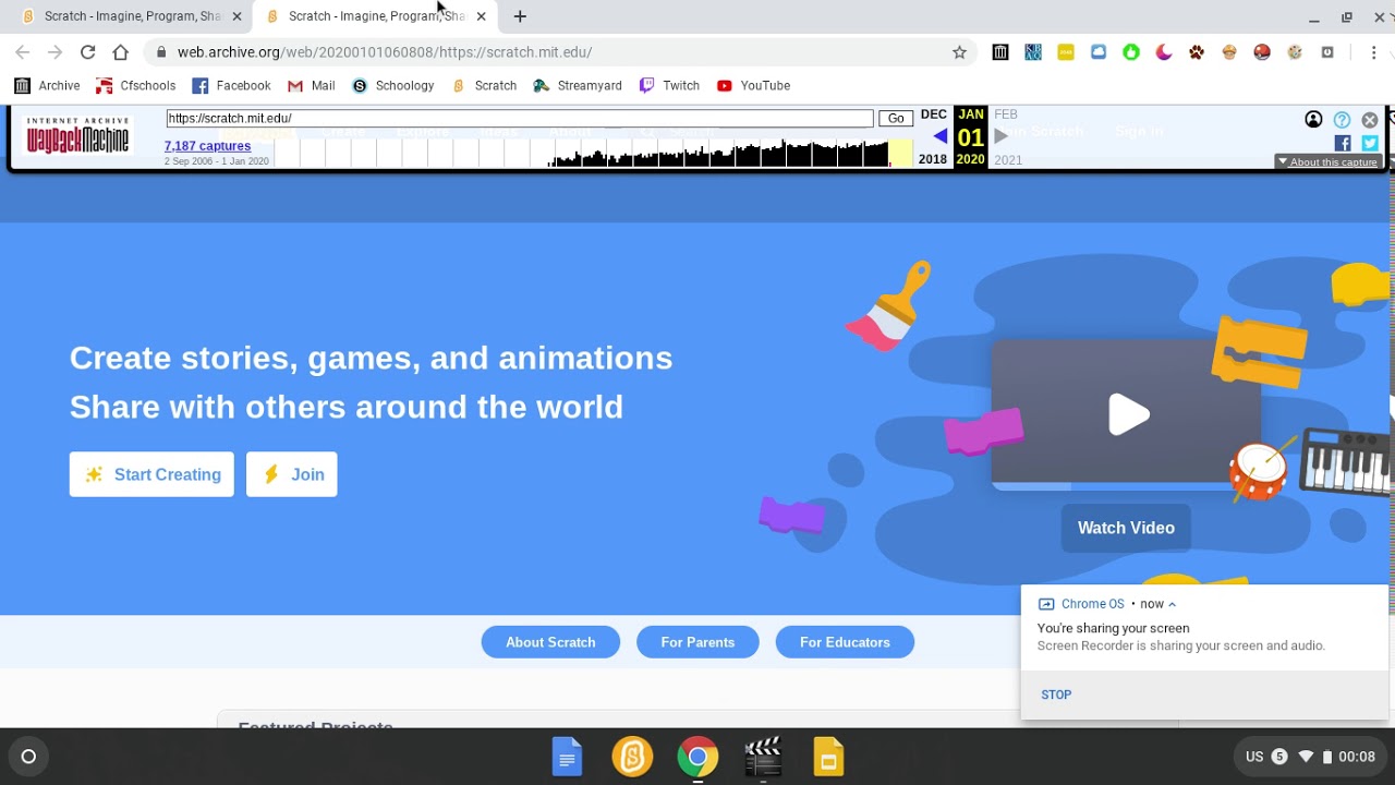 First Capture of Scratch on Wayback Machine for 2020! - YouTube