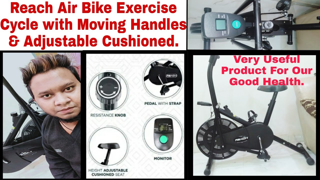 Reach Air Bike Exercise Cycle with Moving Handles & Adjustable ...