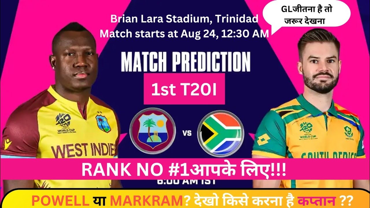 WI vs SA 1st T20 Match Dream11 Team Prediction || West Indies vs South ...