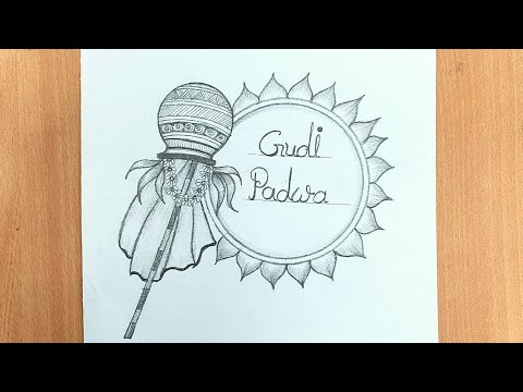 How To Draw Gudi Padwa Drawing // Gudi Padwa Festival Drawing - YouTube