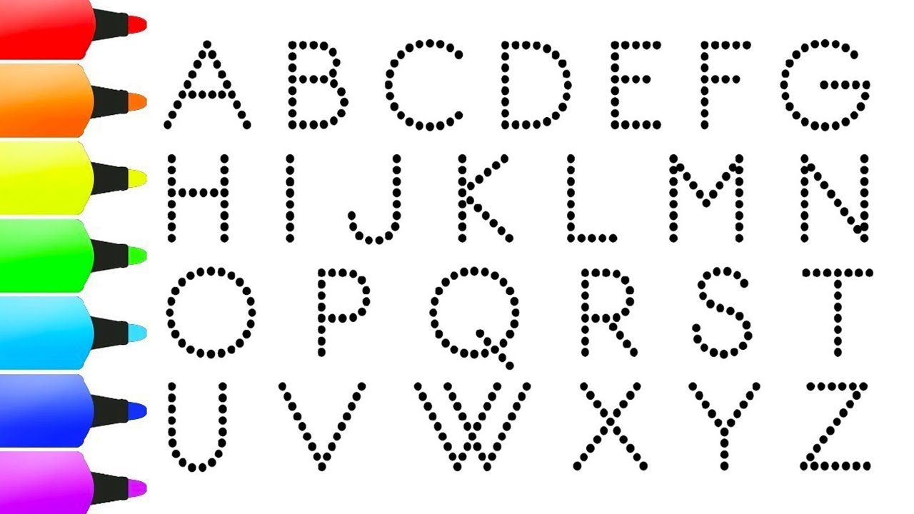 Dotted ABCDEFGHIJKL Tracing For Beginner ll How To Draw All Alphabet A ...