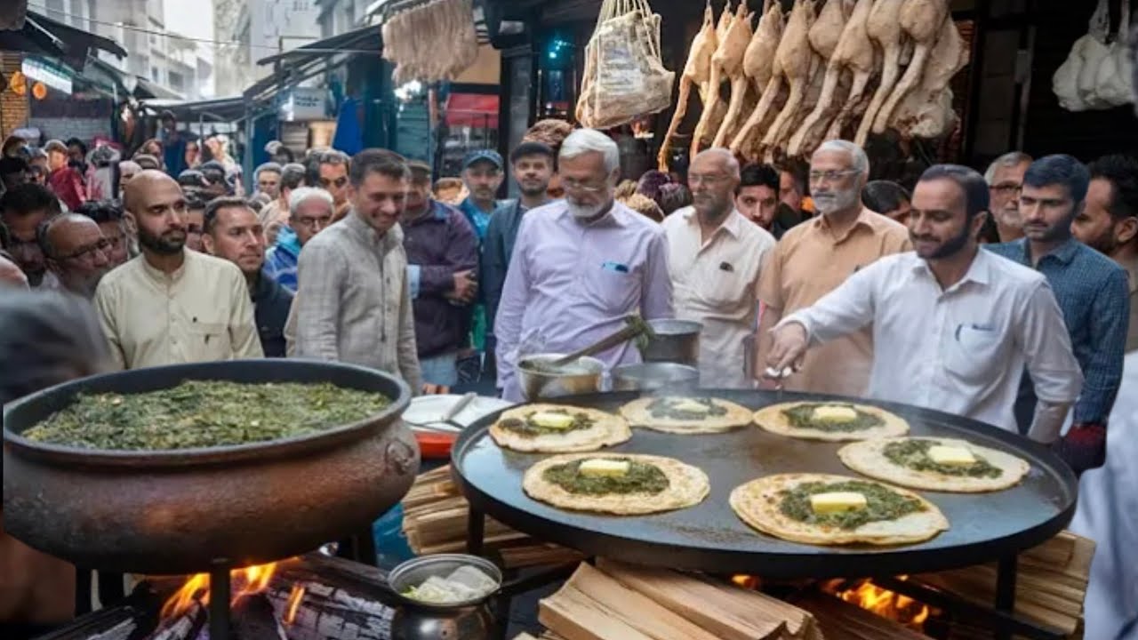 PAKISTANI ROADSIDE BREAKFAST ALOO PARATHA WITH SAAG & MAKHAN ...