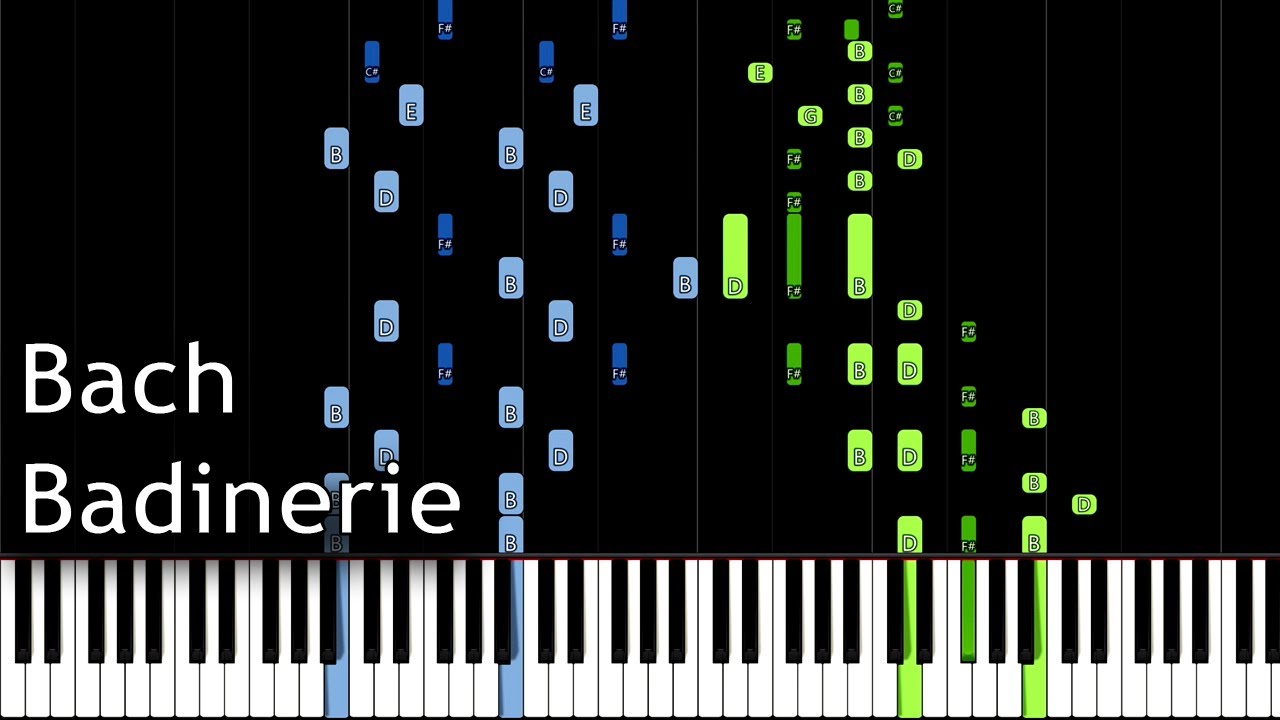 Bach: Badinerie - Orchestral Suite no. 2 BWV 1067 (Piano Tutorial ...