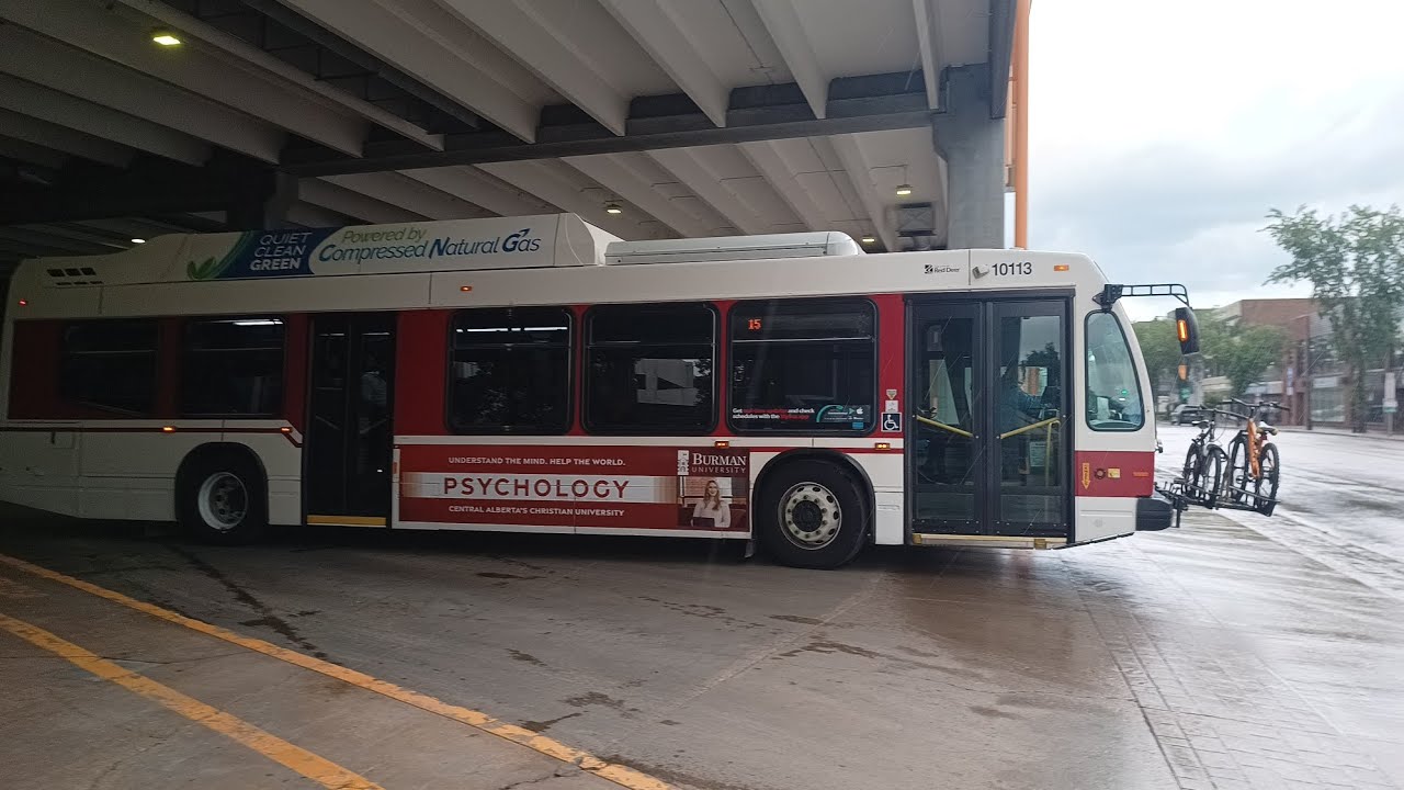 Red Deer Transit #10113 Nova Bus LFS CNG as Route 15 departing Sorensen ...