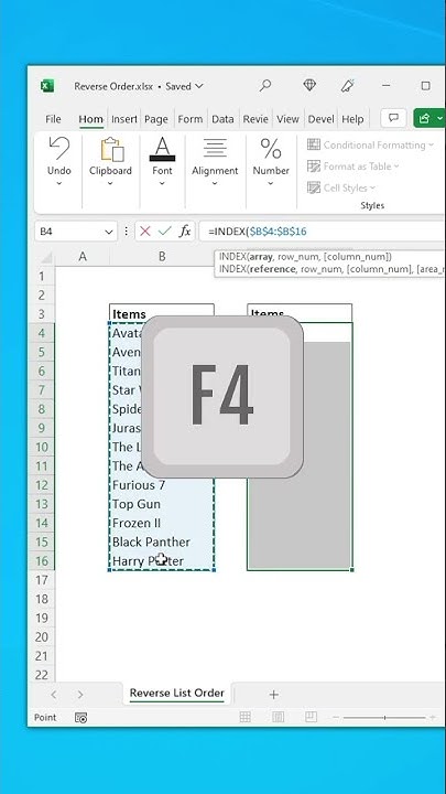 How to Reverse a List in Excel - Reverse Order of Data | How to ...
