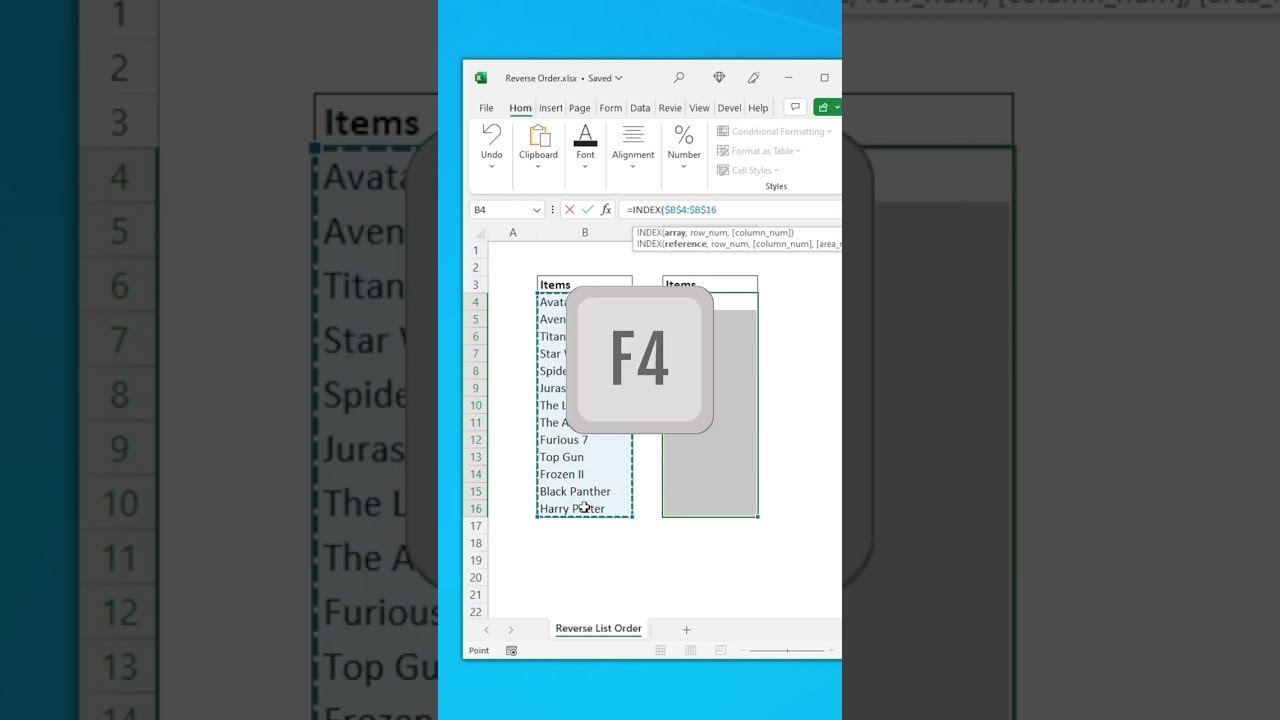 How To Reverse A List In Excel Reverse Order Of Data How To How To Reverse A List In Excel Reverse Order Of Data How To