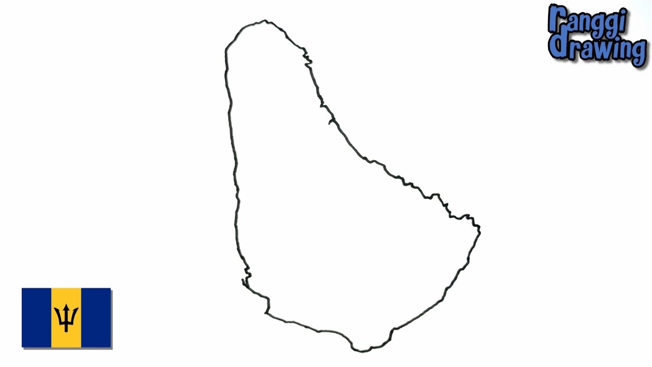 How to Draw Map of Barbados - YouTube