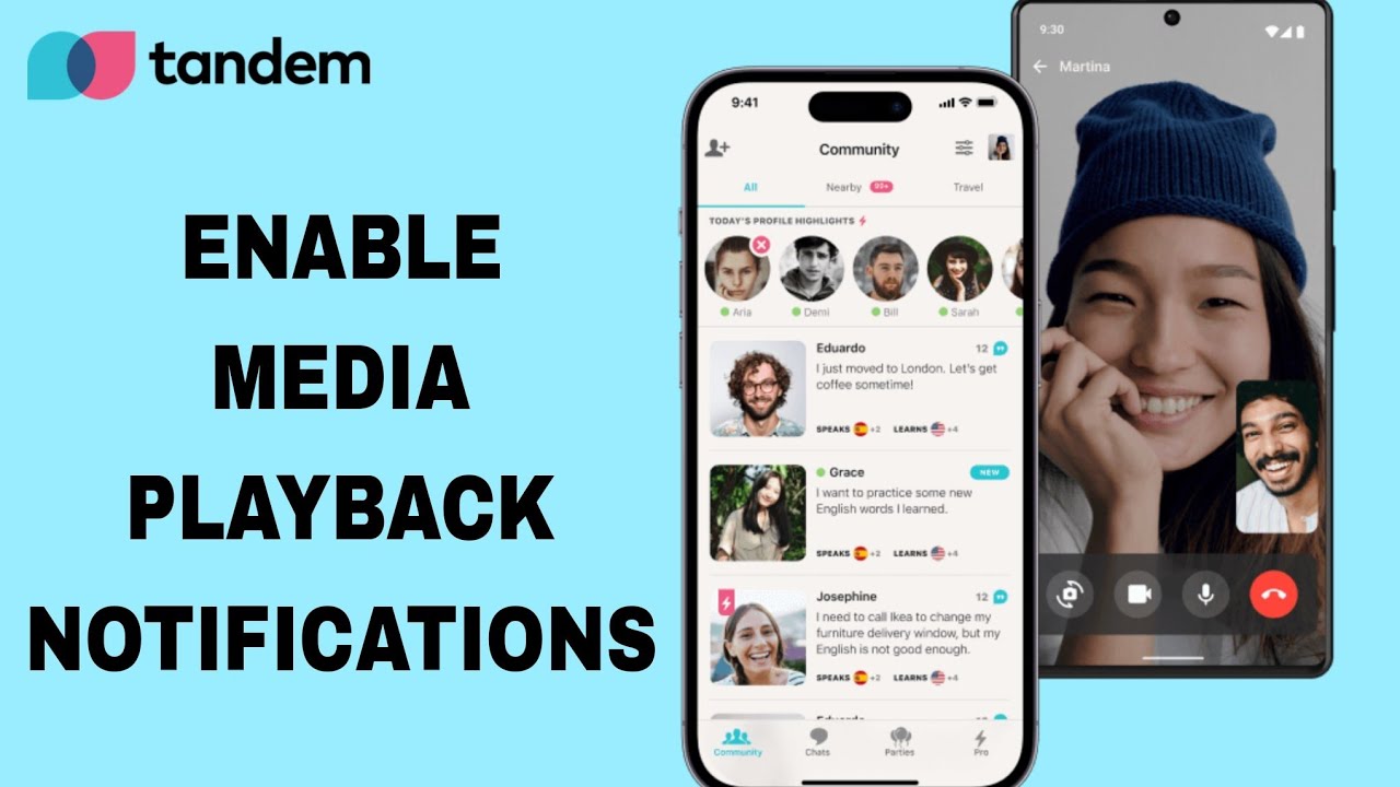How To Enable Media Playback Notificatios On Tandem App - YouTube